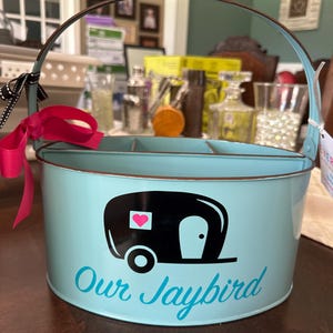 Personalized Hot Pink Shower Caddy With Double Circle and Monogram ...