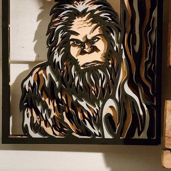 Sneaky Bigfoot 3D Shadow Box SVG/ Sasquatch Mandala Papercut/ Bigfoot ...