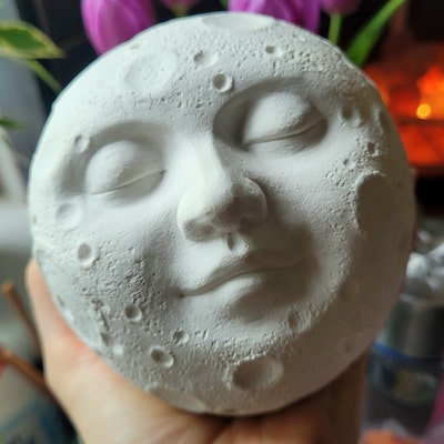 BIG Full Moon Sphere With Face 3D Silicone Mold, Candle Mould, Planet ...