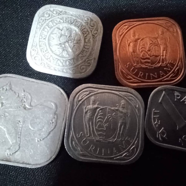 RARE Square World Coins—5 or 10 Unique Piece Sets! - Etsy