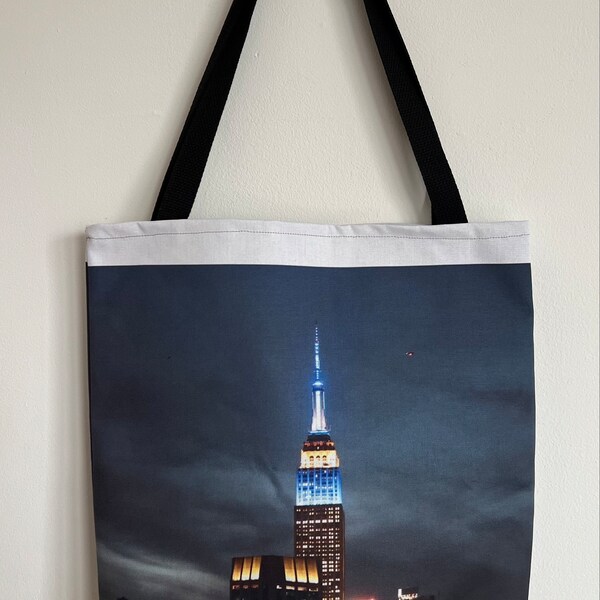 NYC Skyline, Orange Skyline, NYC Canvas Tote Bag, Manhattan Skyline. - Etsy