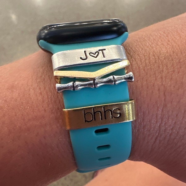 Personalized Smart Watch Band Charm, Rose Gold, Aluminum, Brass - Etsy