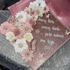 Purple/gold Graduation Cap Topper Paper Flowers Paper - Etsy