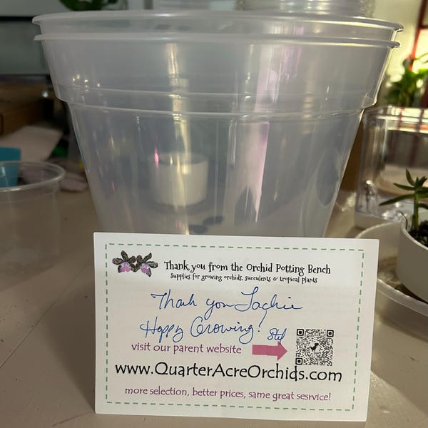 7” Large Round Ultra Clear Orchid Pot, Clear Plastic Pot, Plastic ...