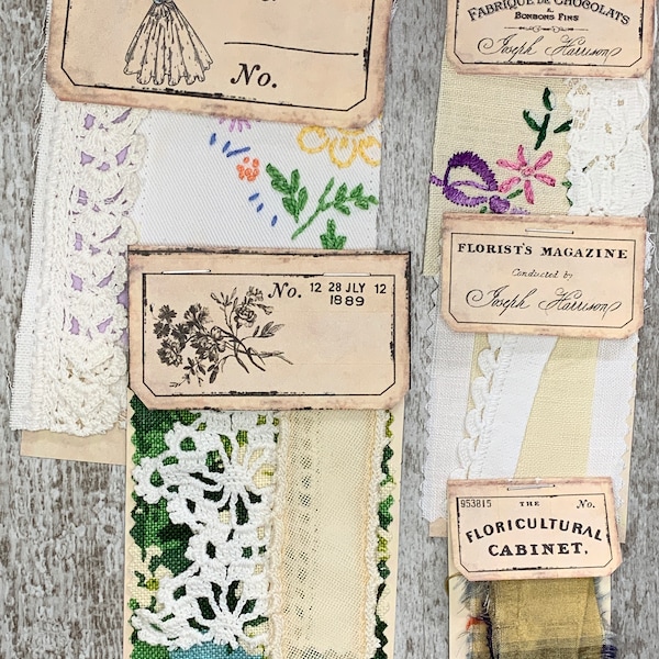 Vintage Sample Cards Digital Set, Printable, for Junk Journal Ephemera ...