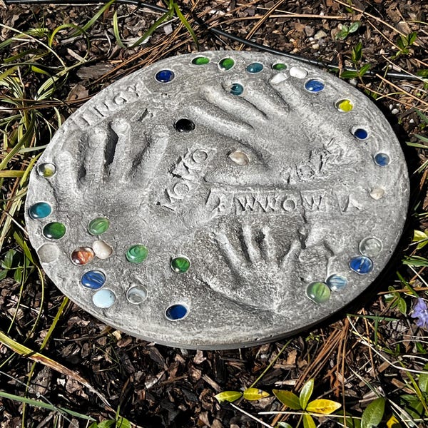 Outdoor Stepping Stone DIY Kit – Garden Cement Handprint Stone ...