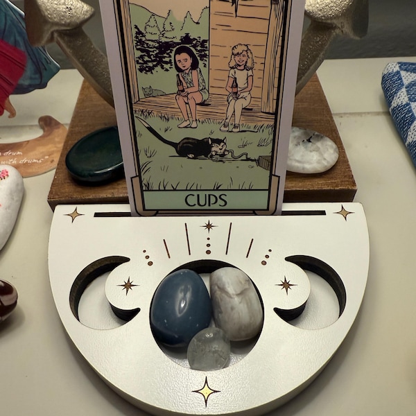 Celestial Tarot Card Display Stand: Authentic Crystal Chip Options ...