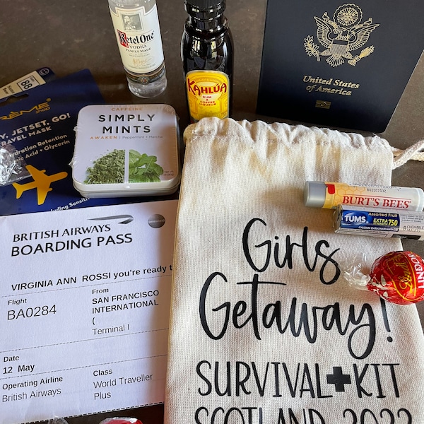 Girls Getaway Survival Kit, Hangover Kit Bags, Bachelorette Party, Girl ...