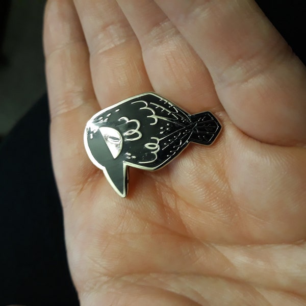 Furious Crow Cute Black Bird Hard Enamel Pin - Etsy