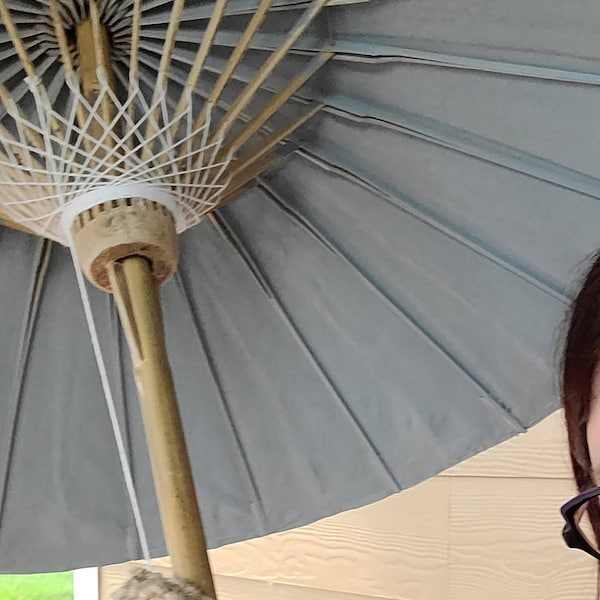 Waterproof Cotton Canvas Parasols With 28" Canopy & Bamboo Pole ...