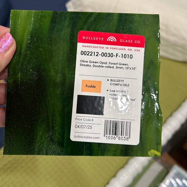 90 COE "brown Transparents" Bullseye Glass Sheets. *choice of 4 Colors ...