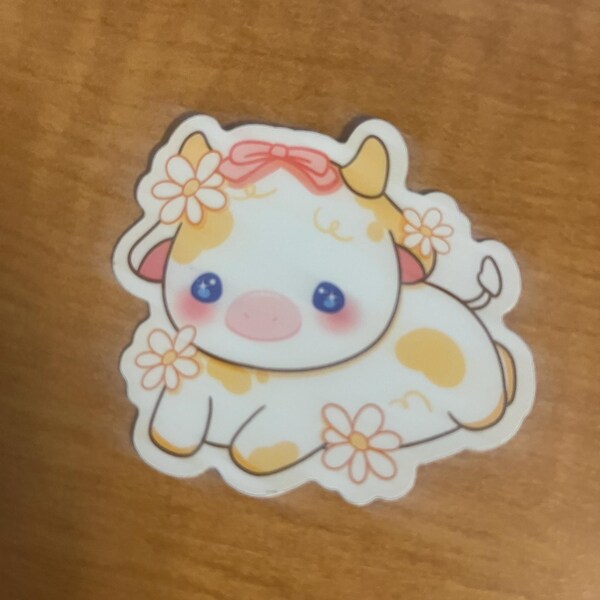 Ice Cream Cow Sticker Set Ver 2, Cute Cow Sticker Bundle, Rainbow Cow ...