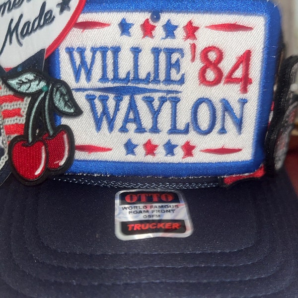 Willie & Waylon 84 Patch, Iron-on Patch, Patches for Hats, Trucker Hat ...