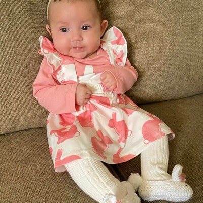 Hand Crochet Baby Hoppy Bunny Slippers Crib Shoes Newborn-12mos - Etsy