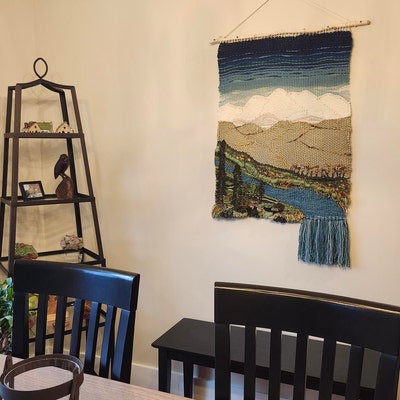 Branch Weaving, Sunset Wall Hanging, Fiber Art, Woven Wall Art, Ocean ...