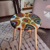 Colorful Funky Resin Side End Tables Unique Pink Blue - Etsy
