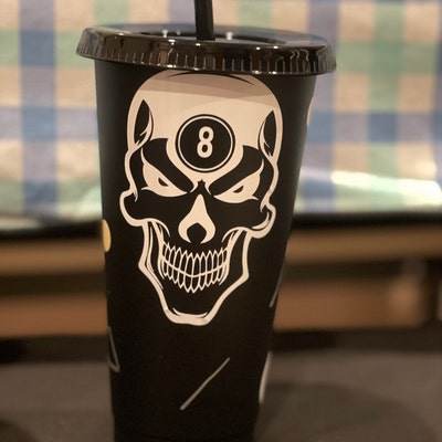 8-ball Skull Skeleton Billiards Pool Player Silhouette Emblem Snooker 9 ...