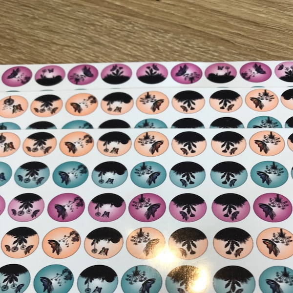 Printable Cabochon Templates, Owls & Snowflakes 25 Mm, Lilac Pink, 30 ...