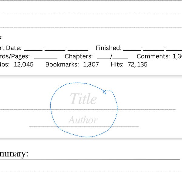 Digital Fanfic Review Reading Tracker Journal Ao3 Themed 100 Page Book ...