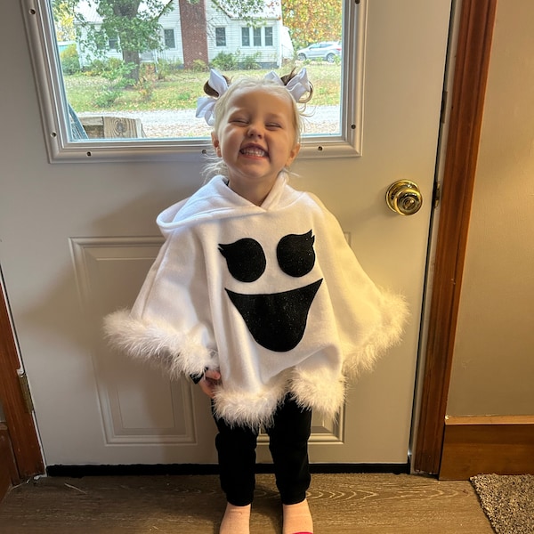 Ghost Boo Happy Girly Lashes Halloween Poncho - Ghost Poncho - Ghost ...