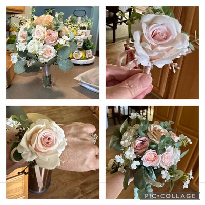 Dusty Pink Bridal Bouquet, Classic Wedding Rose Bouquet, Rustic Boho ...