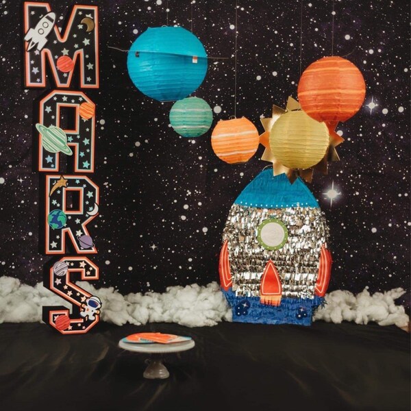 Outer Space LARGE 10.5" Letters for Party Decoration, Space Themed ...