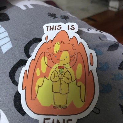 Aziraphale 'THIS IS FINE' 3 Inch Sticker - Etsy