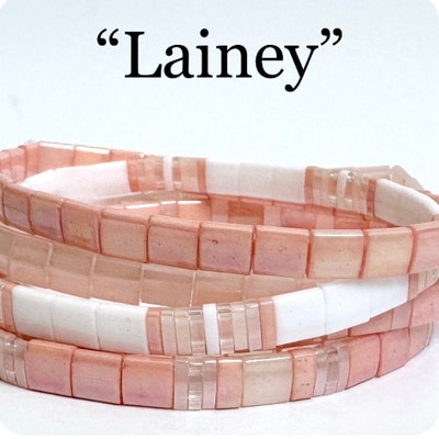 Norah Tila Stack Bracelets BOHO Glass Tile Stretchy Bracelet Trendy ...