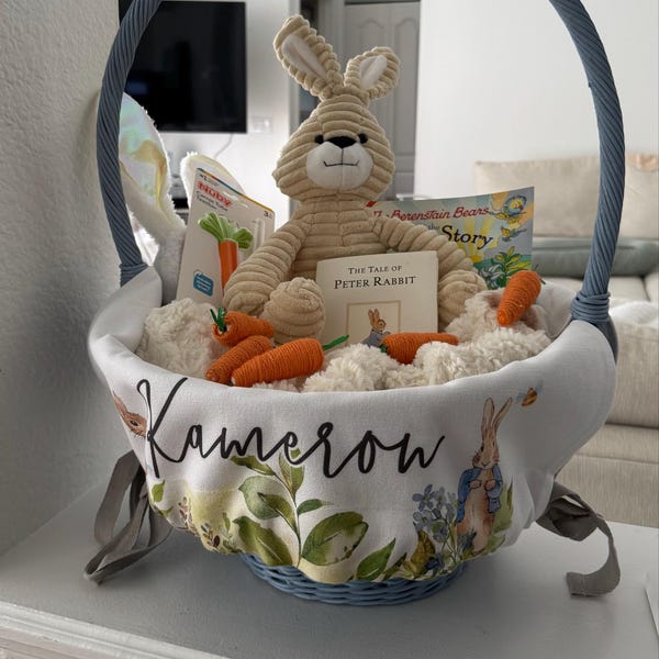 Peter Rabbit Personalized Easter Basket Liner • Custom Easter Basket ...