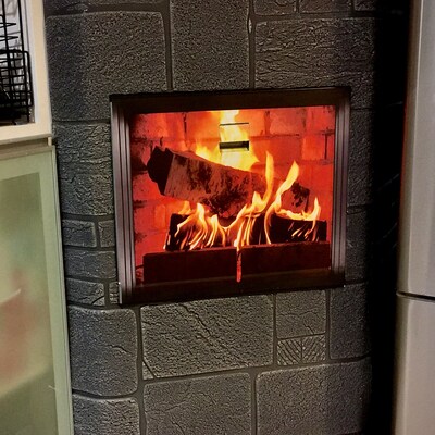 Fireplace Wall Sticker, Wall Mural, Wall Covering, Wall Decal, Wall Art ...