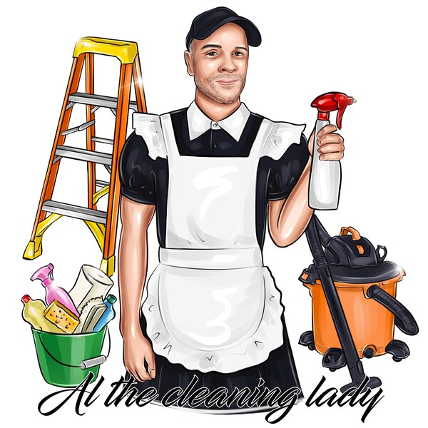 Cleaning Business Logo, Cartoon Portrait, Cleaning Service Logo, Office ...