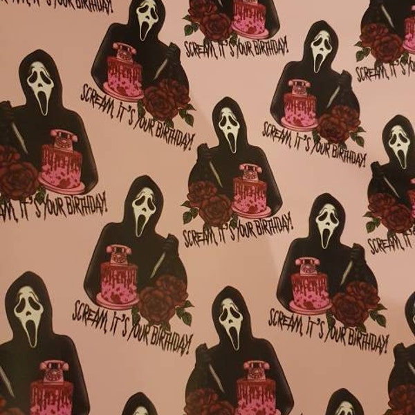 Scream, It's Your Birthday Grimwrap | Horror Movie Wrapping Paper ...