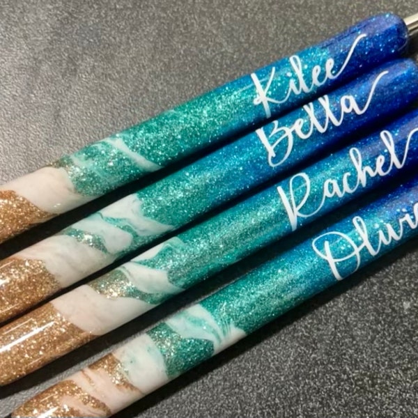 Glitter Beach Pens, Custom Ink Joy Gel Pens, Beach Inspired Gifts ...
