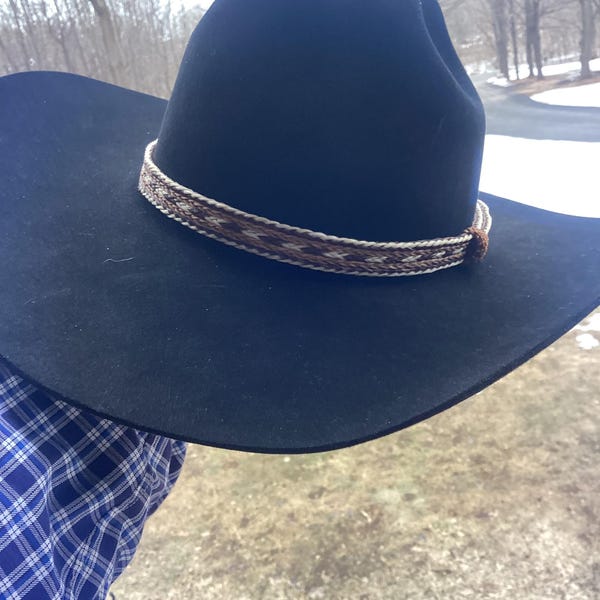 Premium Leather Cowboy Hat, Stampede String, Leather Cowboy Hat ...