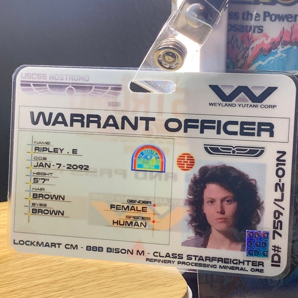 Alien Ripley ID Badge Prop Cosplay, USCSS Nostromo Weyland Yutani Crew ...