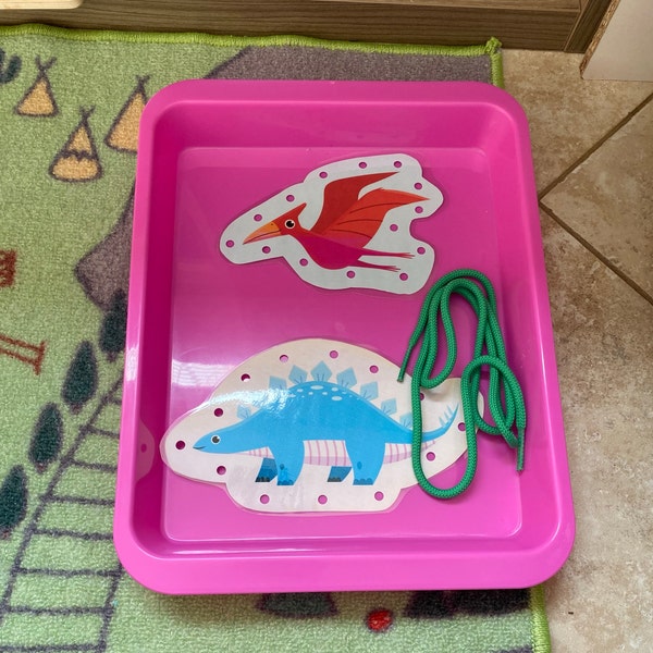 Dinosaur Printable Lacing Cards. Fine Motor Skills Tying Activity for ...