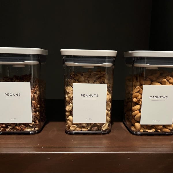 Minimalist Pantry Labels for Kitchen Organization • Water-resistant ...