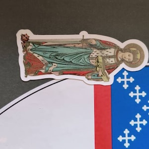 Dieu Le Roi Sacred Heart Vendée Style Badge Linocut Print Catholic ...