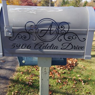 Monogram Mailbox Decal Personalized 23 Color Choices Mailbox Lettering ...