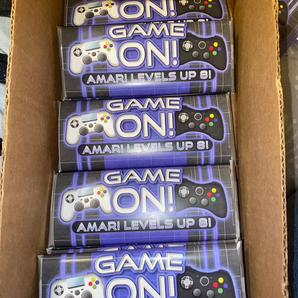 Gamer Party Candy Bar Wrapper Labels Personalized Custom Video Game ...