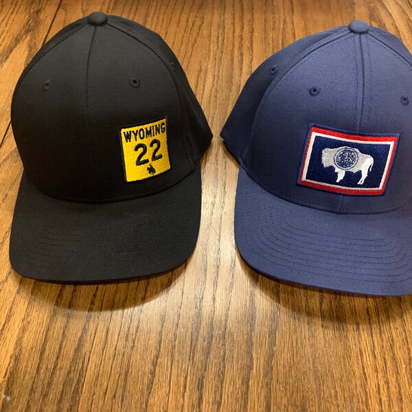 Wyoming Oilfield Flag Embroidered Hat, Oil Rig Baseball Cap, Roughneck ...