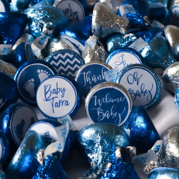 Boy Baby Shower Hershey Kiss Stickers Labels, Baby Showerdecorations ...