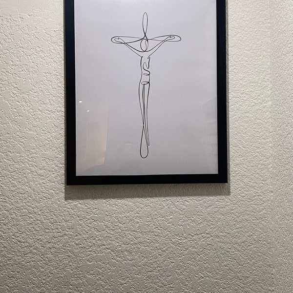 Christian Print | Line Art | Jesus Wall Art | Baptism Gift | Jesus ...
