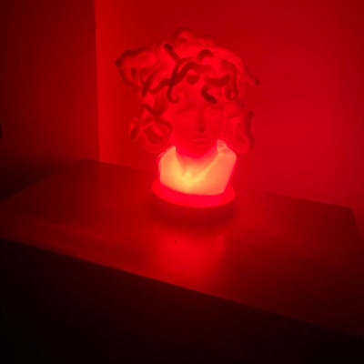 Medusa Bust Lamp, Mythology, RGB Light, Color Changing, Gaming Decor ...