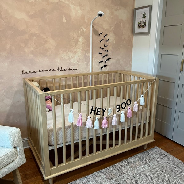 Hey Boo Banner With Felt Ghost Halloween Banner Halloween Decorations ...