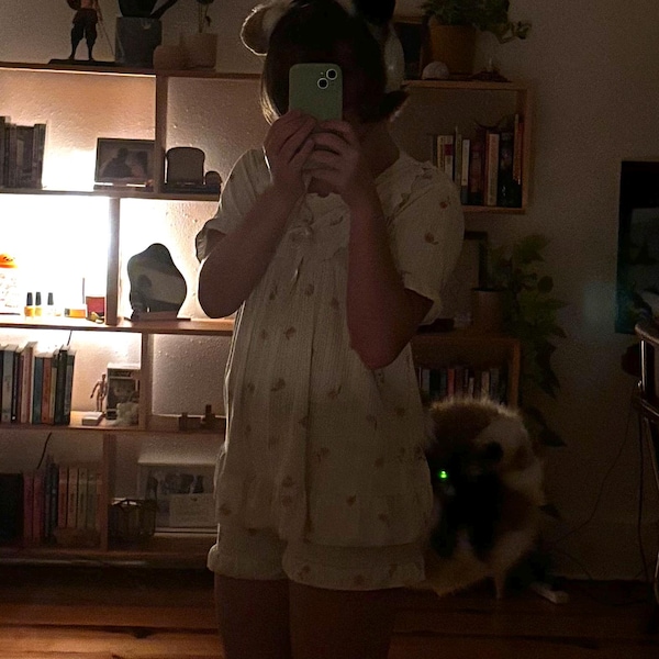 Realistic White Kitten Ear and Tail Set Kitten Tail and Tail Cat Ear ...