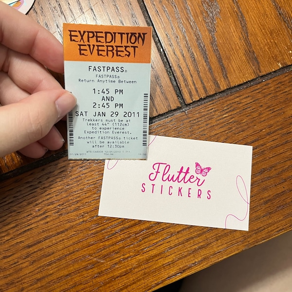 Fastpass Sticker, Hydroflask Sticker, Scrapbook Sticker, Ride Stickers ...