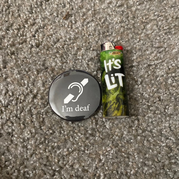 I'm Deaf Button Pin Deaf Awareness Deaf Logo Icon Deaf Badge Deaf ...