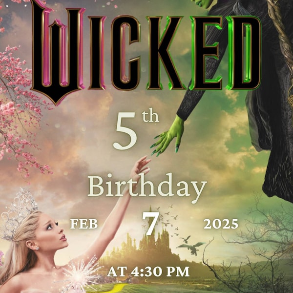 Personalized Wicked Themed Printable Birthday Banner Garland Bunting ...