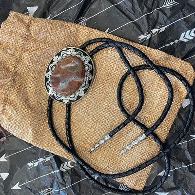 Custom Bolo Tie With Moss Agate Custom Wedding Tie Men's Bolo Tie Gold or Silver Green Gemstone ...